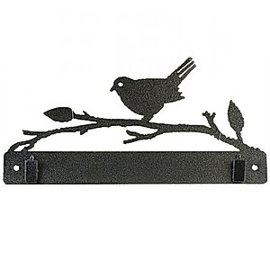 Ackfeld Manufacturing 10in Bird On Branch With Clips Quilt Hanger, Black
