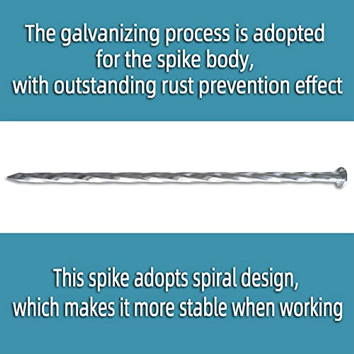 EISENSP 10-inch Spiral Metal Landscape Edging Stakes - Galvanized and Rustproof - 30pcs Round Anchoring Staples for Paver Edging, Artificial Turf, Garden Landscape and More, Bright Spike Timber Nail