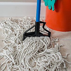 SPARTA 4166414 Spectrum Fiberglass Mop Handle With Quik-Release For Cleaning, Commercial, Residential, 60 Inches, Blue