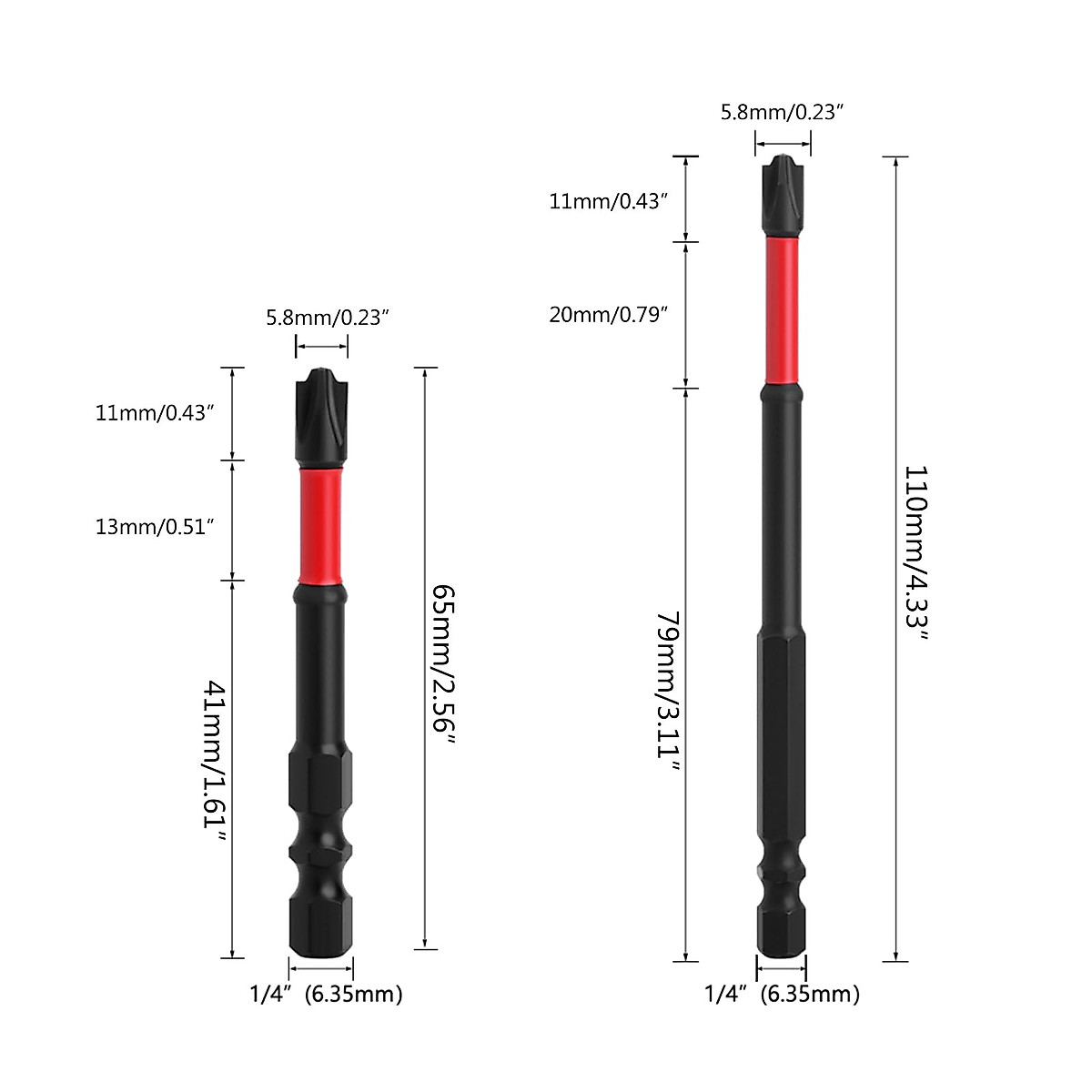 Lerpwige 6Pcs FPH2 Special Cross Bit for Screwdriver Torque Electrical Tools for Electricians Circuit Breakers Hand Tools FPH2 Size Magnetic Screwdriver Set