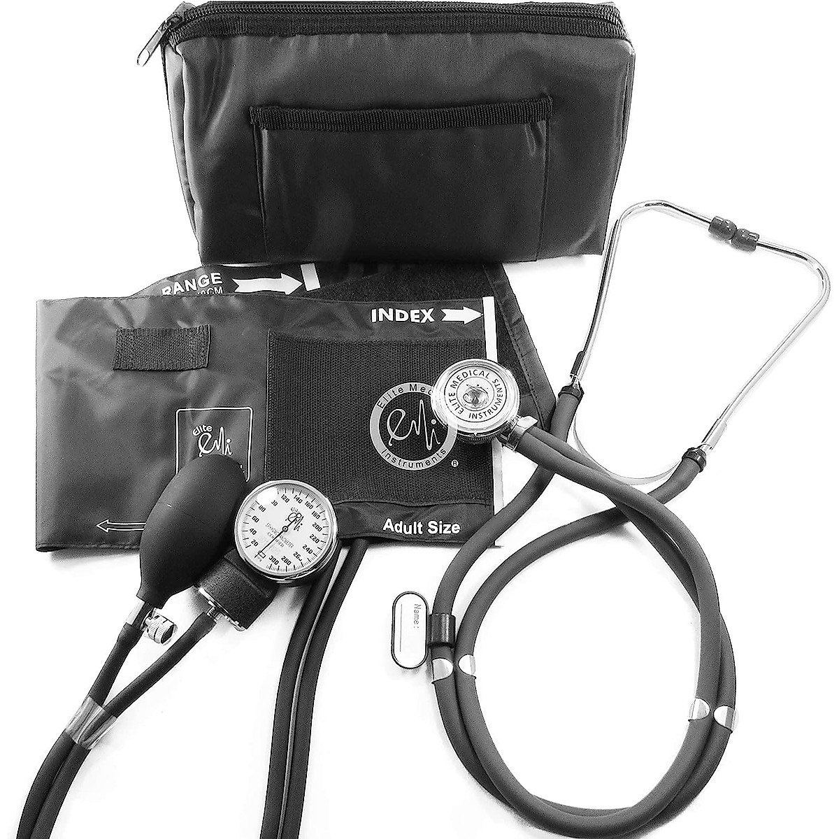 NK442-5 Piece Nurse Kit Set - Sprague Rapport Stethoscope and Aneroid Sphygmomanometer Manual Blood Pressure Set, Reusable Penlight, Chart Pen, and 5.5" Lister Bandage Scissors
