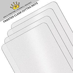 YEXPRESS 15 Pack Plastic Cutting Board Mats, Frosted Clear Flexible Kitchen Cutting Board, Plastic Placemats Table Mats, 17 x 11 Inches
