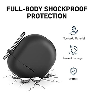 AHBTEYM for Bose QuietComfort Earbuds II Case(2022),Anti-Lost Strap Accessories,Silicone Skin Sleeve Cover for New Bose QuietComfort Earbuds 2 with Carabiner,Sports Lanyard for Women Men(Triple Black)