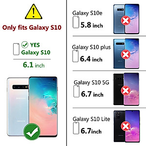 OCASE Samsung Galaxy S10 Case [ Card Slot ] [ Kickstand ] [TPU Shockproof Interior ] Leather Flip Wallet Case for Samsung Galaxy S10 Devices (Black)