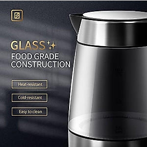 Glass Hot Water Kettle Electric for Tea and Coffee 1.7 Liter Fast Boiling Electric Kettle Cordless Water Boiler with Auto Shutoff & Boil Dry Protection Taylor Swoden