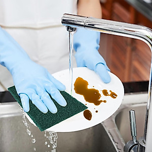 YoleShy 40 PCS Scouring Pad, Dish Scrubber Scouring Pads,4.5 x 6 inch Green Reusable Household Scrub Pads for Dishes, Kitchen Scrubbers & Metal Grills