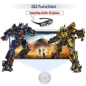 WDSD Portable DLP MINI Projector 12000mAh Battery 1280x720P Android -compatible Support 1080P 4K