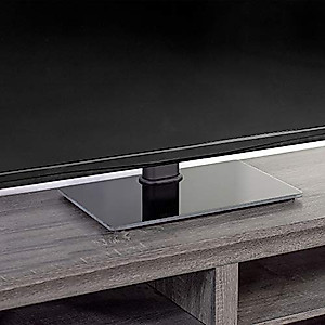 VIVO Black Universal TV Stand for 32 to 50 inch LCD LED Flat Screens, Tabletop VESA Mount with Tempered Glass Base and Cable Management STAND-TV00J