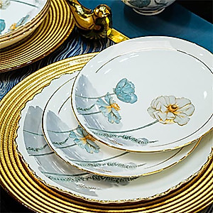 GAENZA Home Tableware 60 Piece Rice Bowl Cutlery Set Bowl Plate Dish Ceramic Tableware