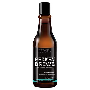 Redken Shampoo For Men, With Menthol For Soothing Application, Cools and Sooths Scalp, Deeply Cleanses Hair, Energizing Mint Scent, Brews, 10.1 fl.oz.