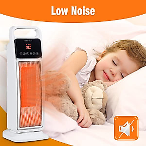 Space Heaters for Indoor Use, 1500W Electric Ceramic Heater for Room with Remote, Thermostat, Tip-Over & Overheat Protection, Portable Heaters Office & Home