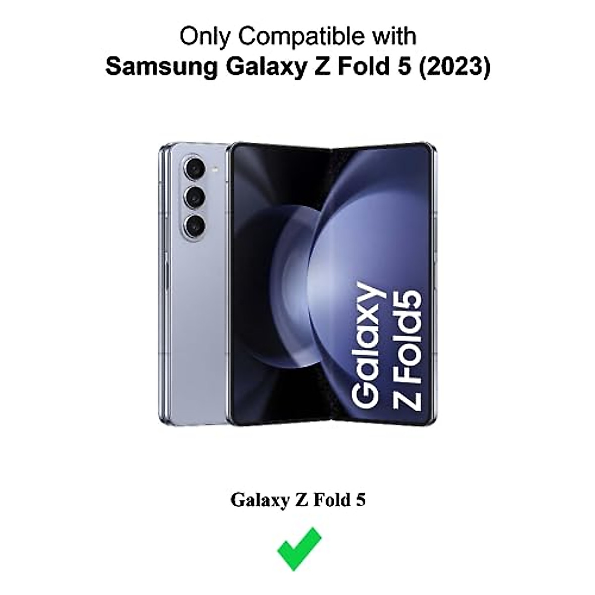 Cresee Case for Samsung Galaxy Z Fold 5 (2023) with Cover Screen Protector, PU Leather & Hard PC Bumper Phone Case for Galaxy Z Fold5 - Brown