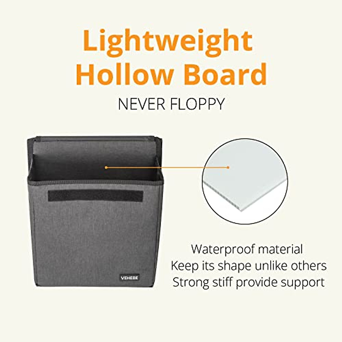 VEHEBE Trunk Organizer for Car, Large Capacity, Never floppy, Super Security Hook & Loops, Sturdy Material, Detachable Car Organizer, Insulated Bag included