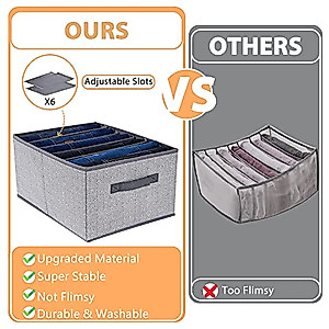 STOCKISI Adjustable wardrobe Clothes Organizer - Unique design with adjustable dividers fits pants, jeans, baby clothes. Keep your closet tidy with this practical solution. Say hello to organization!