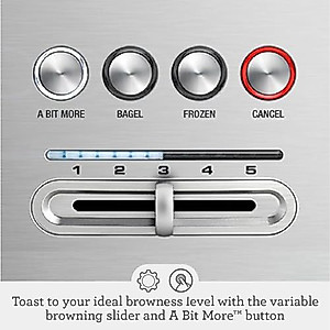 Breville Bit More Toaster 2 Slice BTA70XL, Brushed Stainless Steel