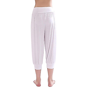 LKXHarleya Women Modal Harem Yoga Pants Loose Casual Fold Over Pilates Capri Pants Yoga Pants