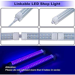 4 Pack LED UV Black Light Bar 1FT 10W T8 Integrated V Shaped, Blacklight Fixture for Blacklight Poster and Party, Fun Atmosphere Led Stage  with Built-in ON/Off Switch(1ft 10w, 4 Pack)