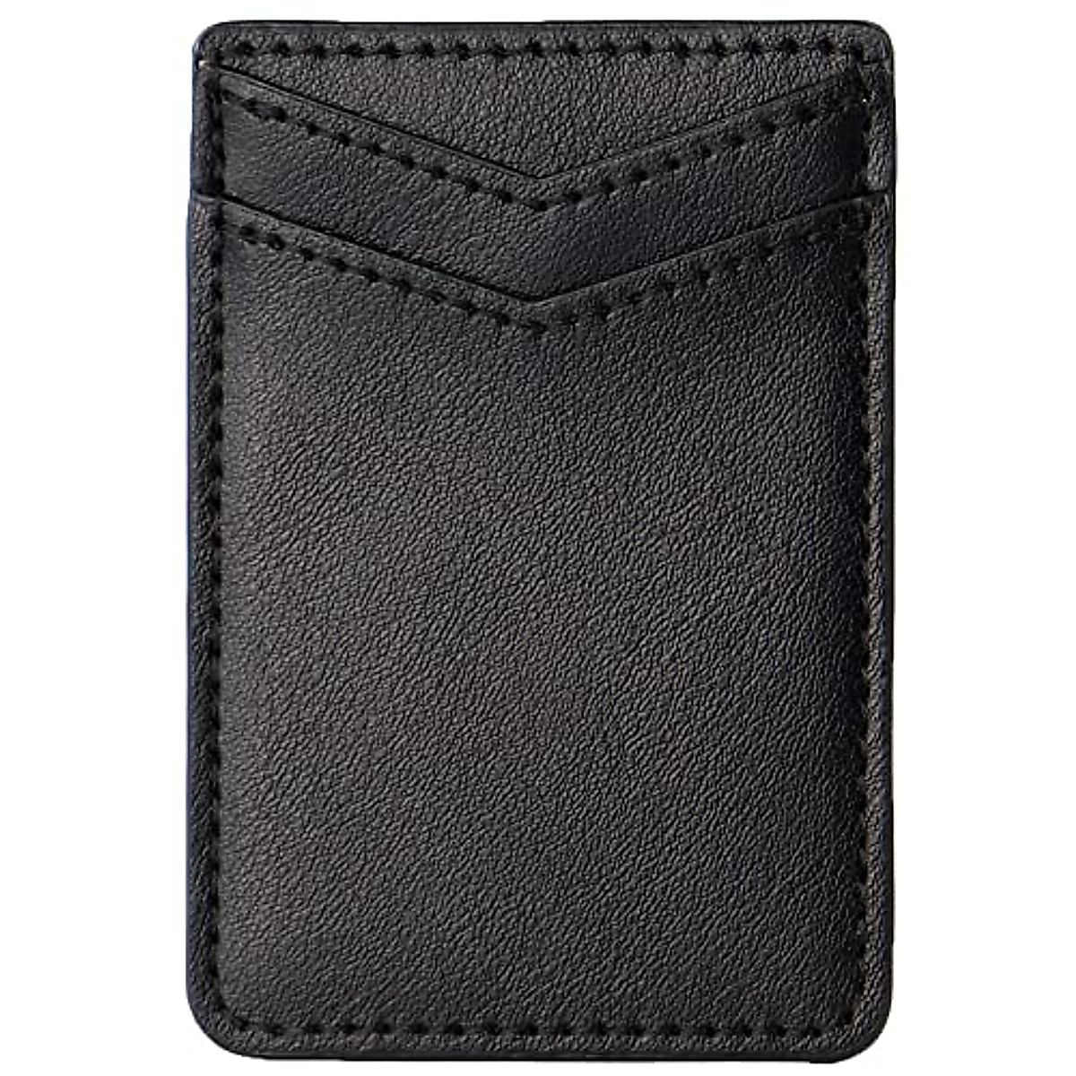 Fulgamo 2Pack Phone Wallet,Leather Phone Card Holder Adhesive Stick On Credit Card Pocket for Back of Phone Case iPhone and Android-Black