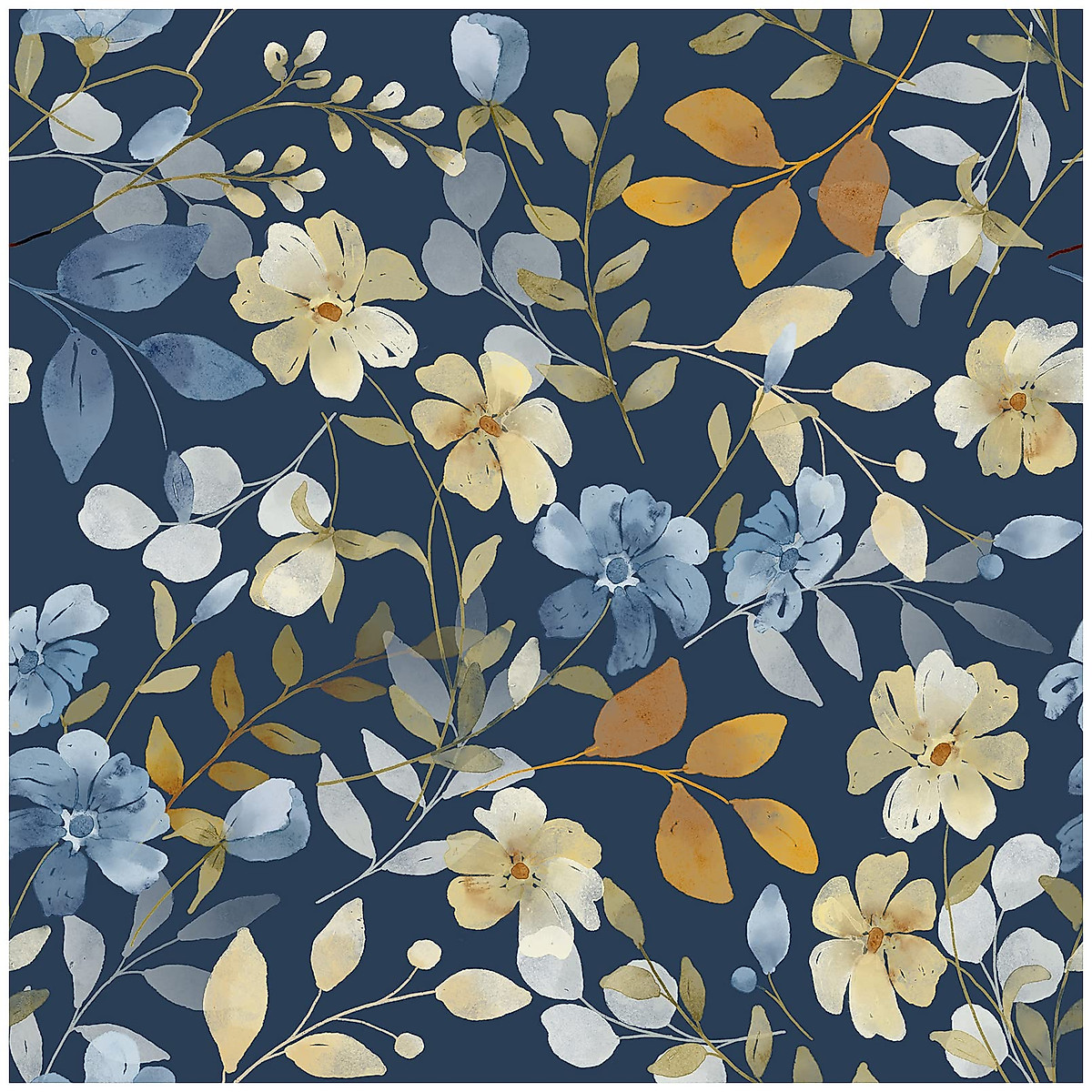 Luvdecor Peel and Stick Boho Wallpaper Removable Wallpaper Renter Friendly Wallpaper for Bedroom Bathroom Leaf Floral Contact Paper for Cabinet Accent Wall Home Decor 17.7 * 118 in