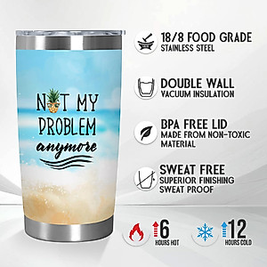 TEEZWONDER Retirement Gifts for Men Women - Stainless Steel Insulated Coffee Tumbler With Lid 20 Oz - Farewell Goodbye Thank You Retirement Gift for Coworkers Boss Friends