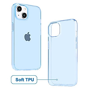 JJGoo Compatible with iPhone 13 Mini Case, Soft Transparent Shockproof Protective Slim Thin Bumper Phone Cover for iPhone 13 Mini - 5.4 inch, TranslucentBlue