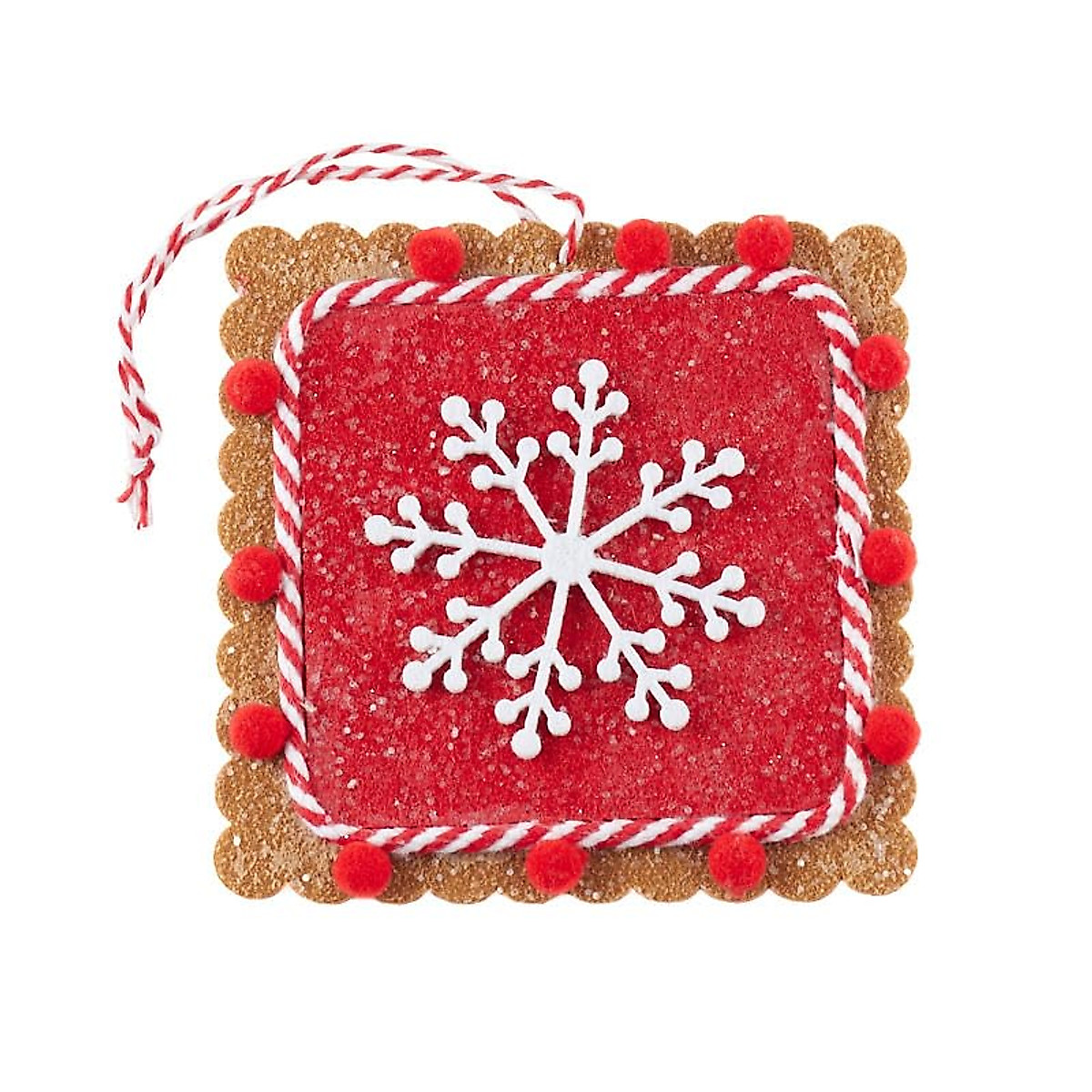 Snowflake Christmas Cookie Felt Ornaments Set of 3 by Factory Direct Craft - Christmas Decorations for Wreaths, Trees and Holiday Displays - 4-3/4 Inches