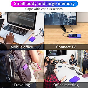 Portable External Hard Drive 500GB 1TB 2TB 4TB 2.5 inch UASP External Mobile Data Storage Hard Disk USB 3.0 Ultra Slim Aluminum HDD Backup for PC/Desktop/Laptop/TV/Mac/MacBook/Windows,Black,1TB