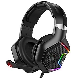 EUARNE Gaming Headset for PS5, PS4, Xbox Series X|S & Xbox, PC Gaming Headphone with 7.1 Surround Sound, Noise Canceling Mic- for PlayStation 5, Mac