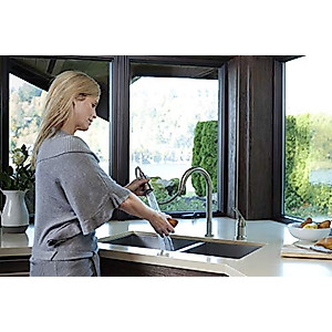 Pacific Bay Grandview Pull-Down Kitchen Sink Faucet with Soap Dispenser (Brushed Satin Nickel)