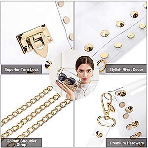 YikuStyle Clear Purse Stadium Approved,Small Clear Crossbody Bag for Women,Fashion See Through Clutch Shoulder Bag