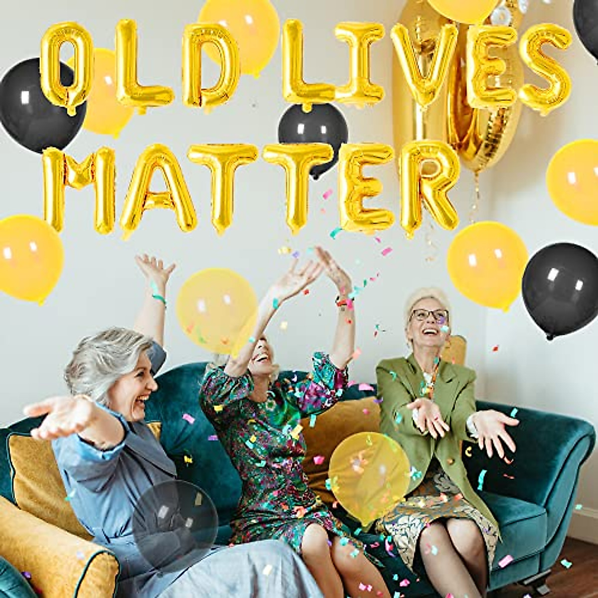 GallaRato Old Lives Matter Balloon Old Lives Matter Banner Retirement party decorations Retirement Backdrop 40th 50th 60th 70th 80th 90th 100th Birthday Party Decorations