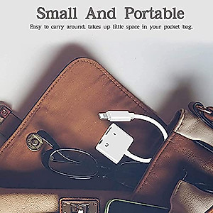 iPhone Headphone Adapter,2Pack [Apple MFi Certified] 2 in 1 Lightning to 3.5mm AUX Audio+Charger Splitter Dongle for iPhone Accessories Compatible with iPhone14/13/12/11/XS/XR/X 8/iPad,Support All iOS
