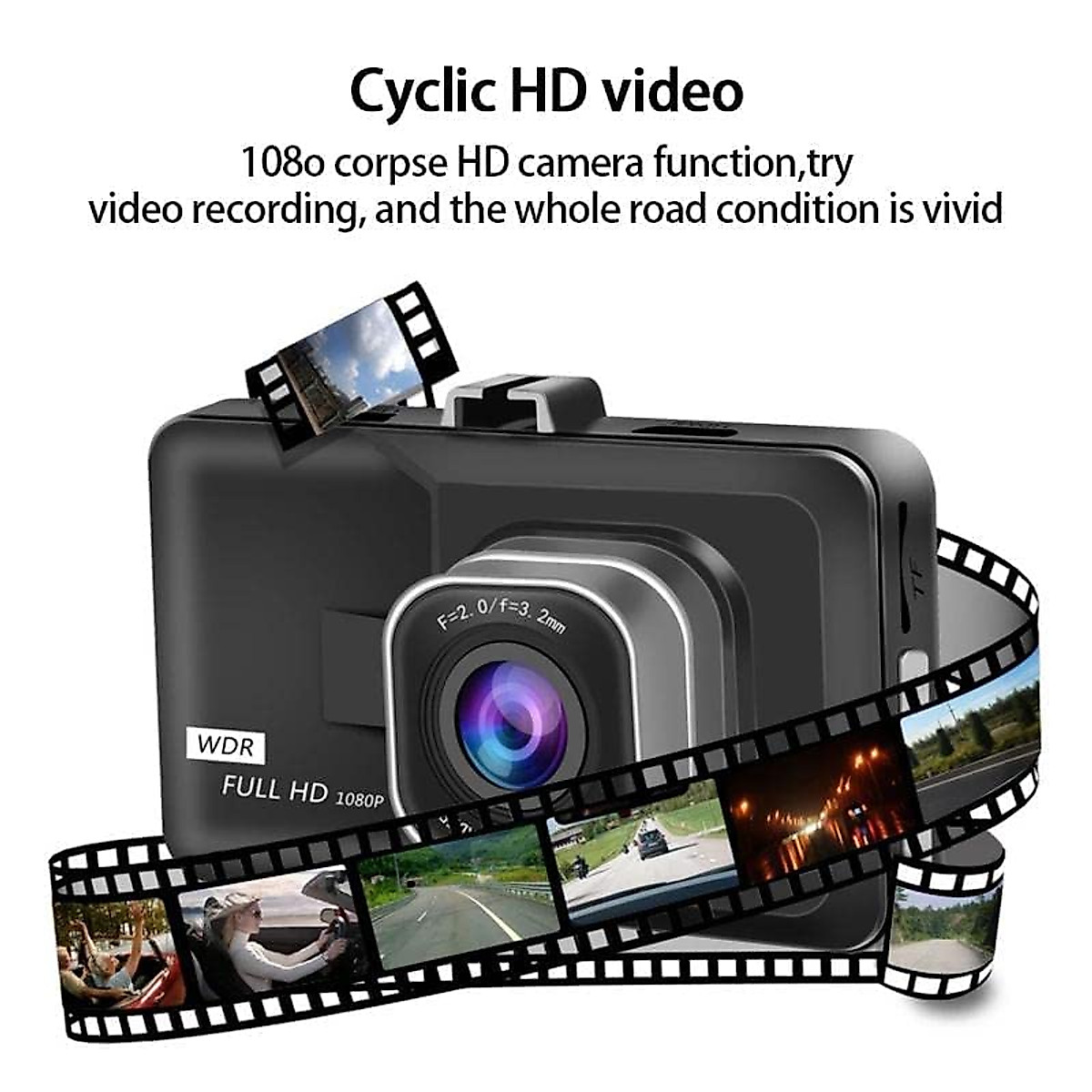 HX Studio Dash Cam,Dash Camera for Car,3 Inch LCD Screen,720P Full HD Car Dashboard Recorder,120° Wide Angle Dashcam,Night Vision,WDR, Motion Detection, Parking Mode