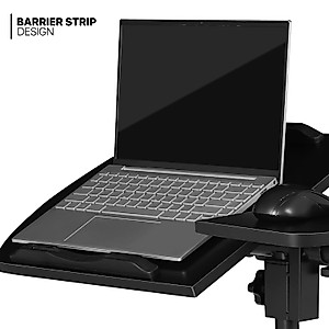 MoNiBloom Mobile Standing Desk, Tilting, Portable Height Adjustable Sit Stand Work Table Overbed Laptop Table Computer Cart with Wheels for Bed Couch Office, Black