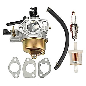 Hilom Carburetor Carb with Fuel Filter Spark Plug for Honda GX390 GX 390 GX340 GX 340 11HP 13HP 4-Stroke Engine Lawn Mower Tiller Cultivator Replace 16100-ZF6-V01 16100-ZF6-V00 5244827