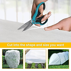 10 X 30FT Plant Covers Freeze Protection, White Nonwoven Fabric Frost Blankets for Outdoor Plants with 20Pcs Stainless Steel Clips, Plant Covers for Winter Greenhouse Frost Sun Shade Protection