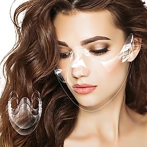 2PCS Transparent Face Shield, Lightweight Anti-Fog Clear Face Mask, Durable Breathable Clear Face Shield, Plastic Reusable Protective Face Mask for Men and Women