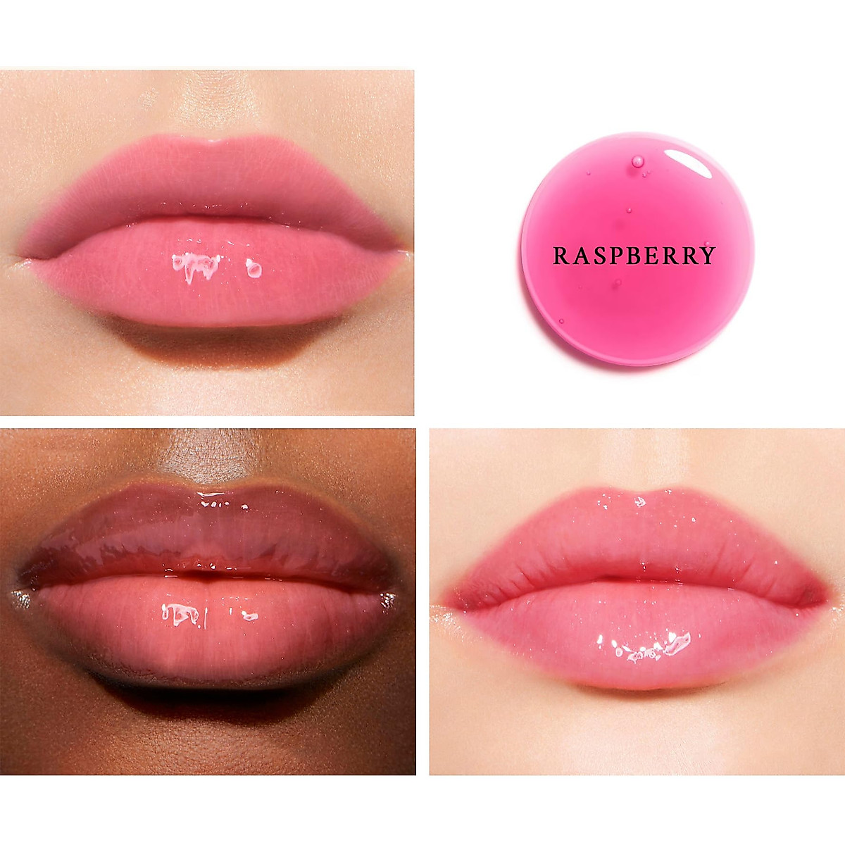 MIVELLI Lip Glow Oil Tinted Lip Oil Moisturizing, Hydrating, Non-Sticky Lip Stain, Gift, Plumping Lip Gloss for Dry Lips with Fruit Extract (Raspberry Tinted With Stain)