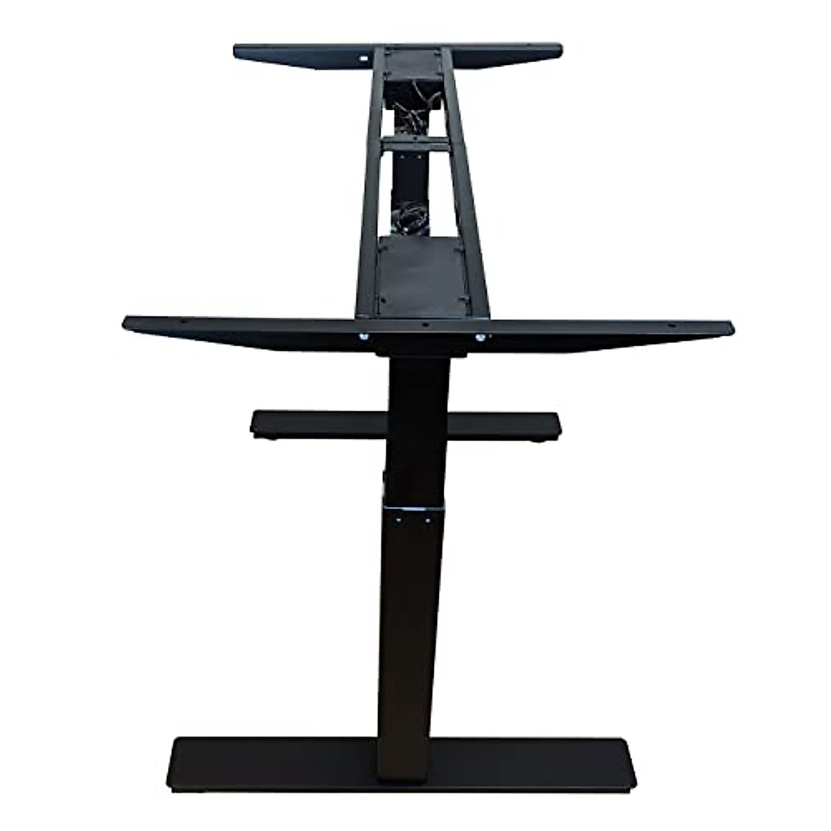 Rise UP Dual Motor Electric Adjustable Height Width Standing Desk Frame with Memory Premium Quality sit Stand up Ergonomic Home Commercial Office Desk Base Legs Base Table no Desktop Computer Black