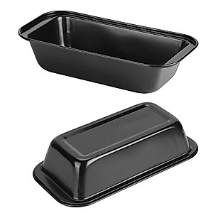 2 Pcs Baking Loaf Pan Rectangle Bread Cake Mold Carbon Steel Black 10 x 5.2 x 2.4 Inch Nonstick Coating Loaf Pan Baking Tray for Home Kitchen