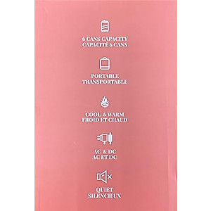 CROWNFUL Mini Fridge, 4 Liter/6 Can Portable Cooler and Warmer Personal Fridge for Skin Care, Cosmetics, Food,Great for Bedroom, Office, Car, Dorm, ETL Listed (Black)