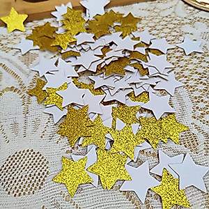 Mybbshower 1.5 inch Gold Glitter Adhesive Star Stickers for New Year Birthday DIY Decoration Pack of 150