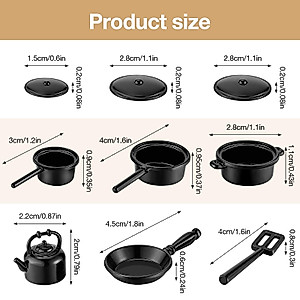 20 Pcs Dollhouse Miniature Cooking Set Miniature Pots and Pans 1/12 Scale Miniature Metal Stovetop Cookware for Mini Dollhouse Kitchen, Dollhouse Decoration Accessories for Party Supplies Pretend Play