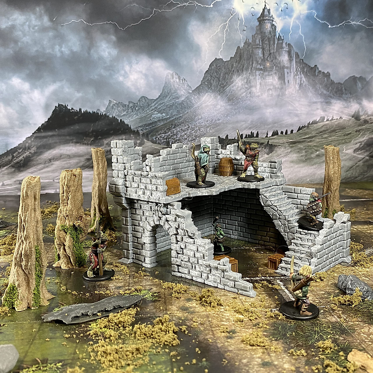 Extruded Gaming Building Ruins Set 1B