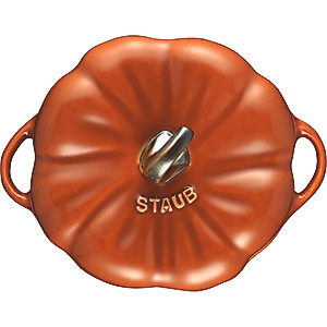 STAUB 0.5-qt Petite Ceramic, Oven & Stove Safe up to 572°F, Pumpkin Dish, Baking , Candy Dish, Burnt Orange