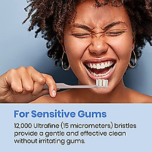 Lindo Polishing Toothbrush - for Sensitive Gums and Teeth, 12000+ Ultra Fine Bristles, Soft and Gentle, Deep Clean, Pack of 4