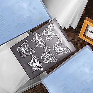 40 Pcs Clear Stamp and Die Cut Storage Bags with Rubber Magnetic Sheets and Stamp Storage Panels, Resealable Plastic Storage Pockets Stamp Stencil Envelope for Organize Scrapbook Supplies,Die Cutting