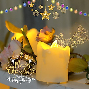 CANDLE CHOICE Battery Operated Flameless Votive Candles with Timer Flickering Fake Electric LED Tea Lights Set Wedding Party Holiday Decorations Table Centerpiece Long Lasting Batteries Included 6 PCS