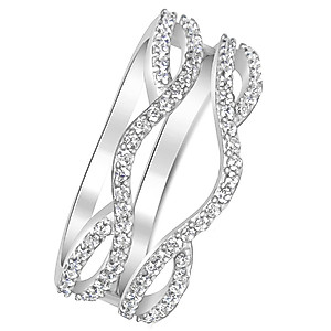 LaRaso & Co Wedding Band Guard Wrap for Women Engagement Ring Sterling Silver Size 8