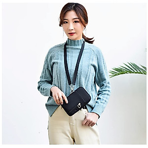 Women Cell Phone Crossboy Purse Small Shoulder Bag Wallet Pouch for Samsung Galaxy A33 A53 A03s A52s Z Fold 4 S22 Ultra S21 FE S20 FE S10 Google Pixel 6a 6 5 4a 5G OnePlus Nord N20 5G (Black)